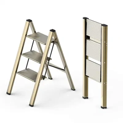 Buy 3 Step Collapsible Folding Ladder Aluminum Household Ladder ...