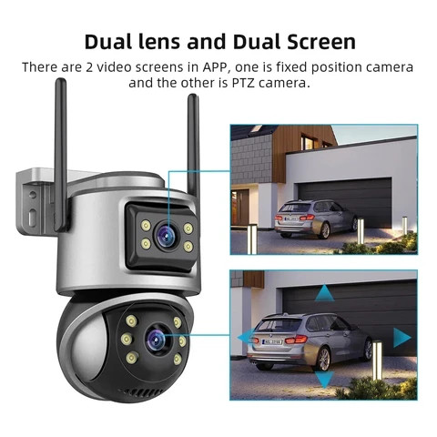 Buy 4k 8mp Hd Wifi Ptz Outdoor 6mp Dual Lens Dual Screen Ai Auto ...