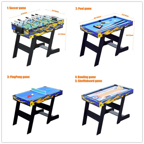 Buy 5in1 Folding Multi Game Table Shuffleboard Game Bowling Game Tennis ...