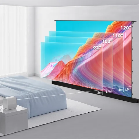 Buy 72 Inch Motorised Projector Screen 16:9 8k Projector Floor Rising ...