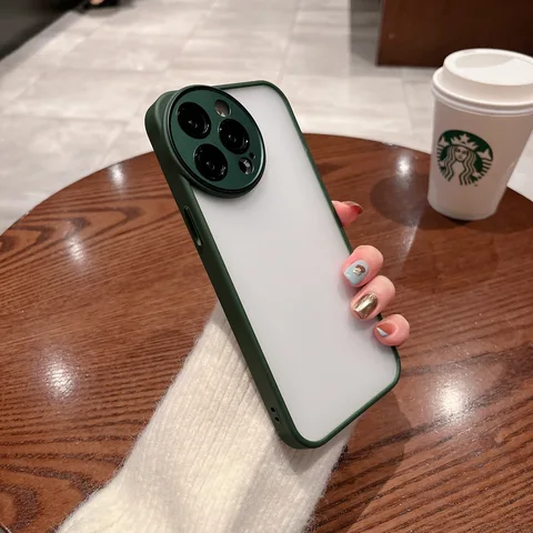 Buy Atouchbo Metal Button Translucent Matte Back Magnetic Phone Case ...