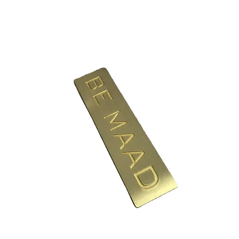 Buy Custom Personalized Metal Label Engraved Brushed Brass Tag ...