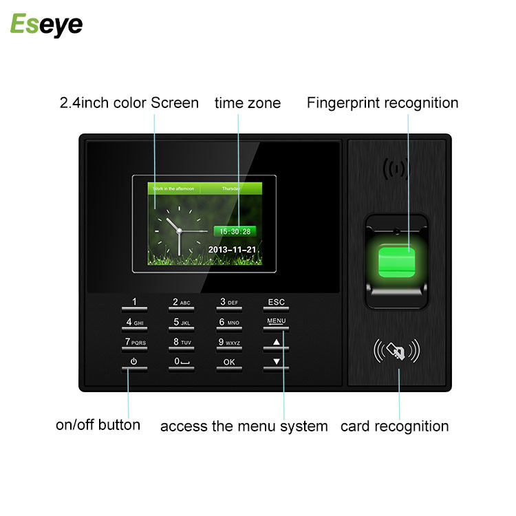 Buy Eseye Fingerprint Scanner 2.4inch Biometric Fingerprint Reader Time ...