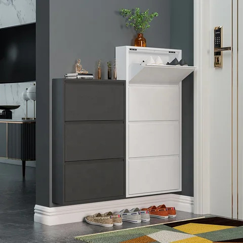 Buy Fashion Home Entrance 4 Tier Shoe Rack Slim Metal Corner Shoe ...