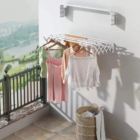 Buy Hot Sale Wall Mounted Push-pull Foldable Collapsiblewhite Laundry ...