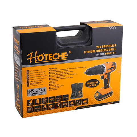 Buy Hoteche 20v Brushless Lithium Cordless Drill Impact Drill Cordless ...