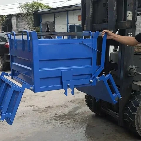 Buy Industrial Heavy Forklift Dump Hopper Warehouse Movable Iron ...