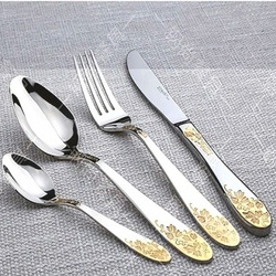 Buy King Crown Design Handle Cutlery Set 72 Piece Fork Spoon Knife Gold ...