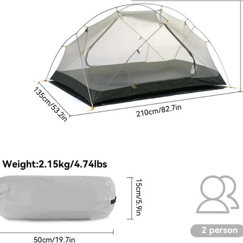Buy Mongar 2 Person Backpacking Tent 3 Season Free-standing Lightweight ...