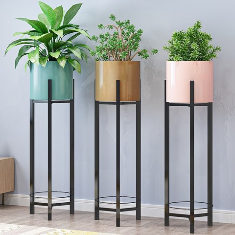 Buy Nordic Simple Iron Flower Barrel Shelf Office Floor Plant Shelf ...