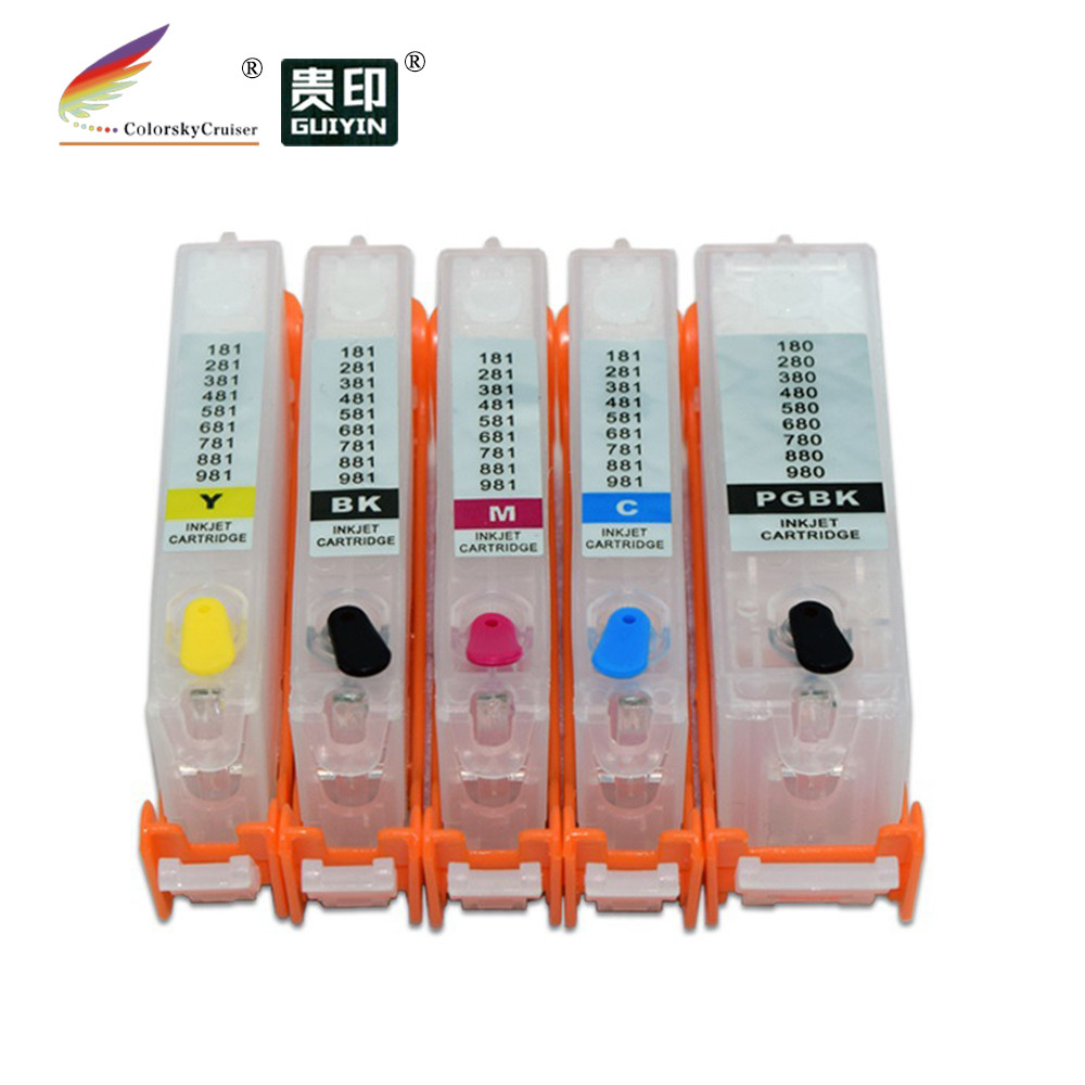Buy Rcc580-5 Refillable Refill Ink Cartridge For Canon Pixma Tr7550 ...