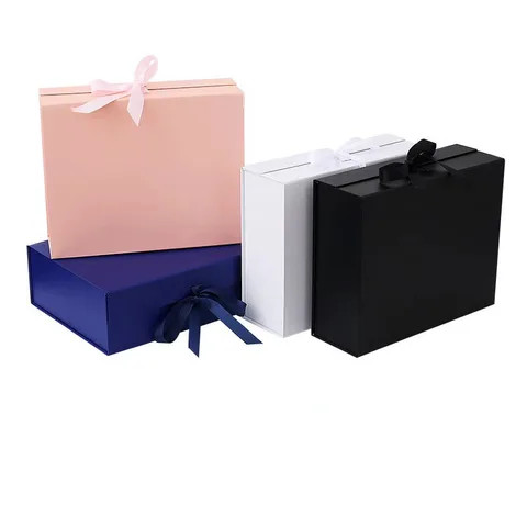 Buy Small Size Gift Box Wholesale Magnet Flip Cover Ribbon Folding Box ...