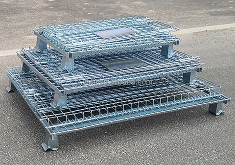 Buy Stackable Storage Cages Heavy-duty Electric Galvanized Metal Wire ...