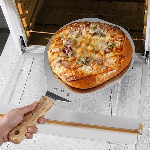 Buy Stainless Steel Round Shape Large Pizza Spatula With Wooden Handle ...