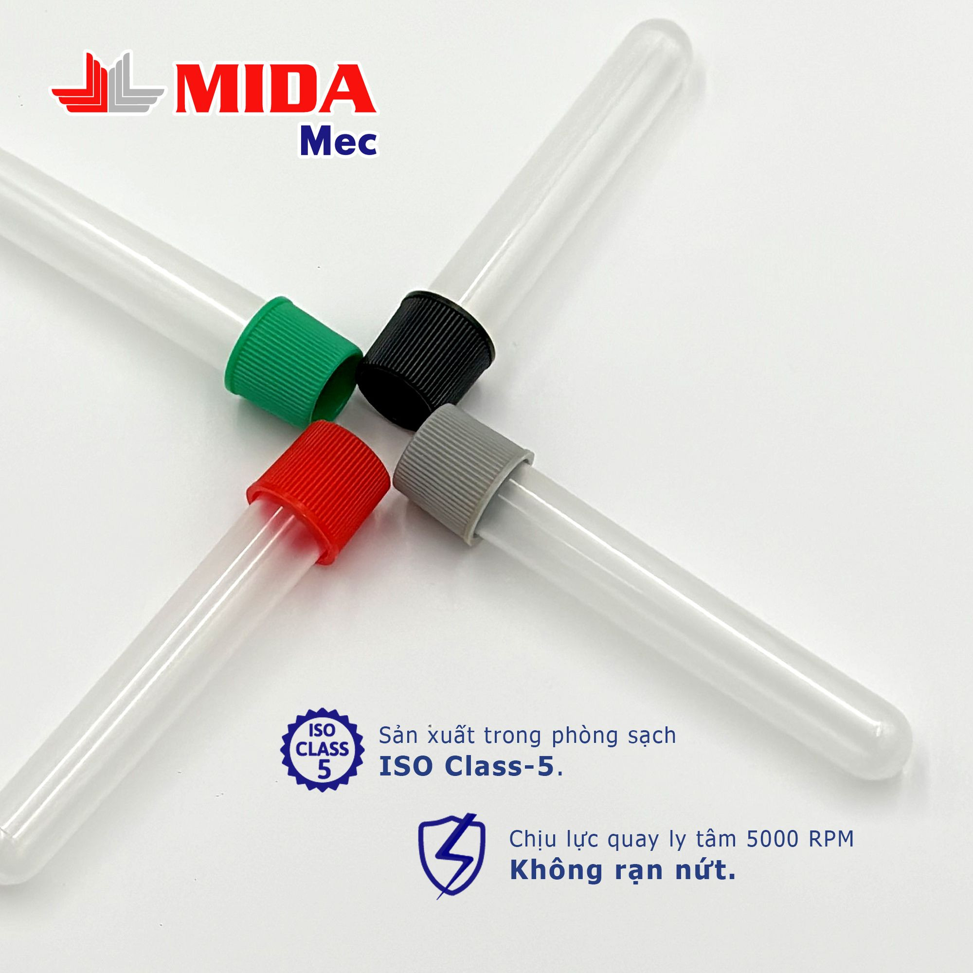 Buy Plastic Test Tubes With Plug Caps 12x75mm Pp from MINH DAT ...