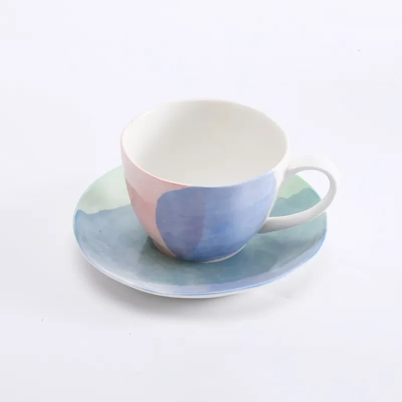 Buy Restaurant Luxury 250ml Ceramic Cups And Saucers Set Porcelain ...