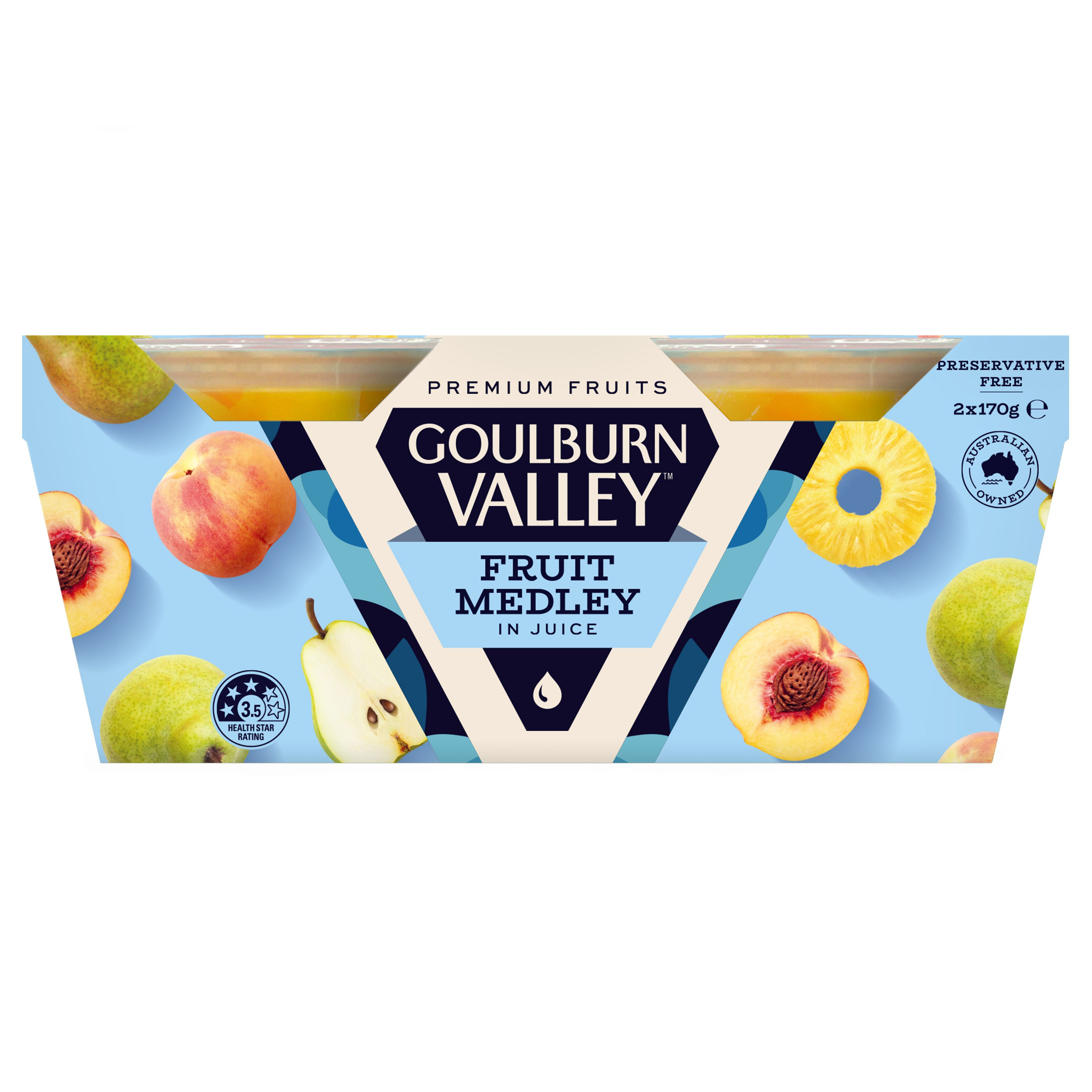 Buy Goulburn Valley Fruit Medley Diced In Juice Fruit Cups 2 X 170g ...
