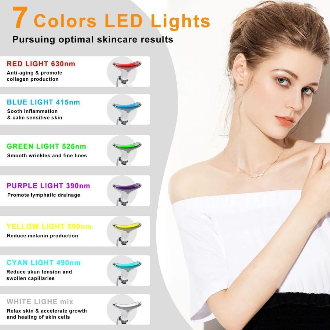 Buy Ems 7 Color Led Face Light Therapy Face & Neck Lifting Massager For ...