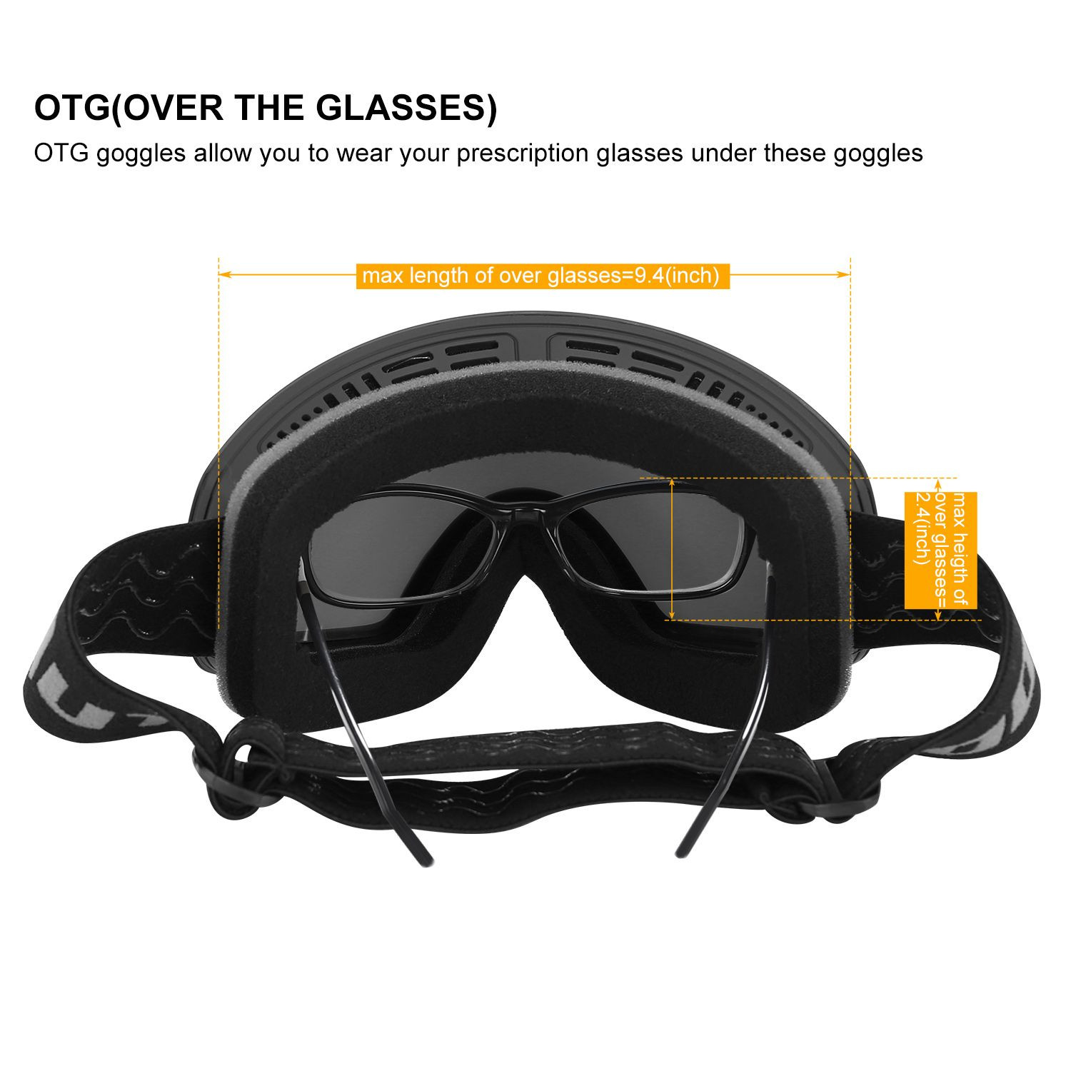 Buy Kutook Otg Ski Goggles - Over Glasses Ski/snowboard Goggles For Men ...
