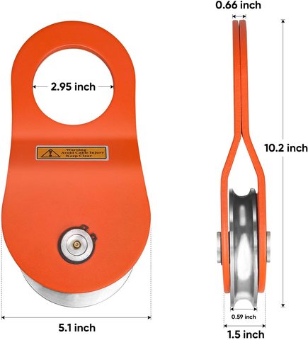 Buy 10 Ton Winch Snatch Block Towing Pulley Blocks 22,000 Lbs Capacity ...