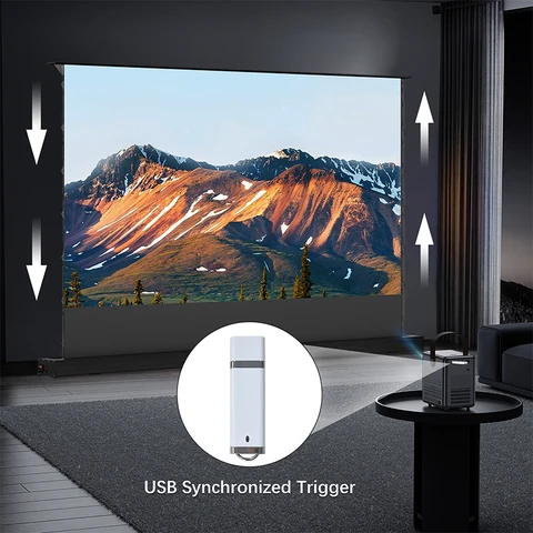 Buy 120 Inch Motorized Floor Rising Projector Screen 16:9 8k Electric ...