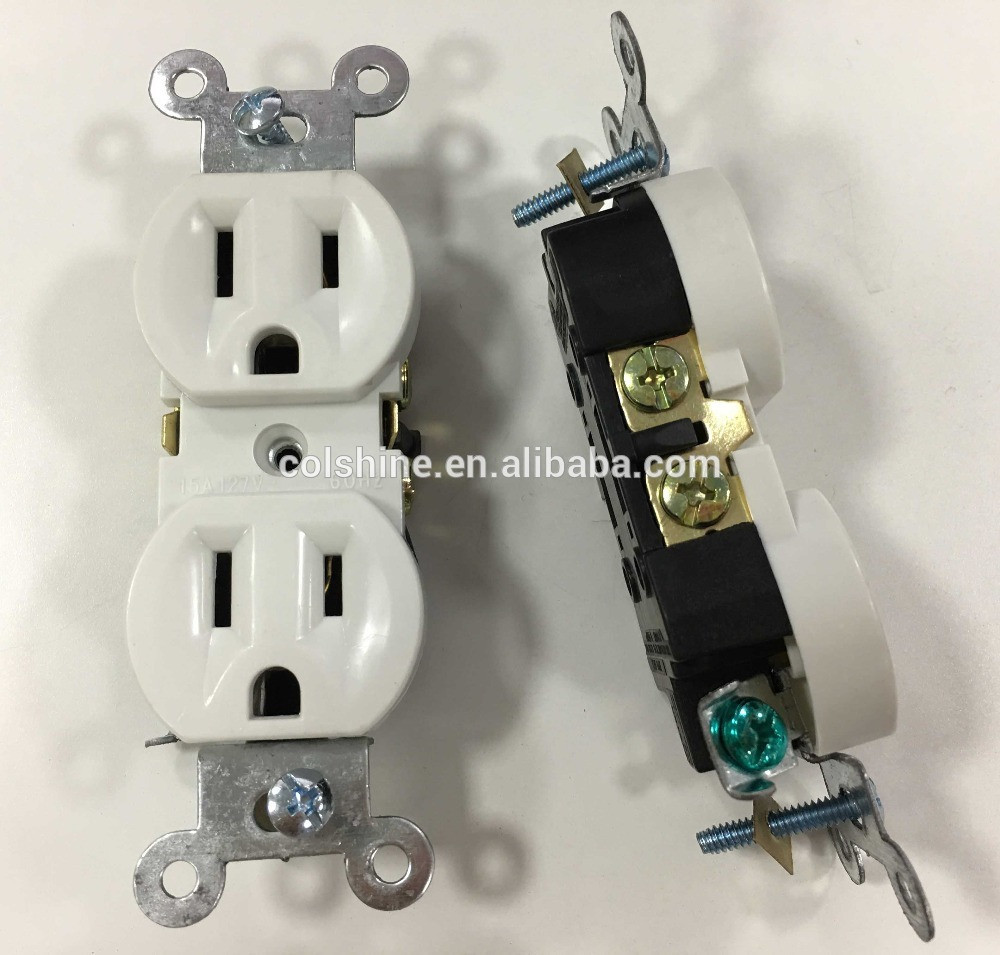 Buy 15 Amp Commercial Grade Tamper Resistant Self Grounding Duplex ...
