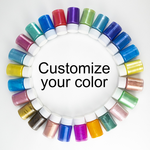 Buy Custom Color Print Label 10g/jar Mica Powder Epoxy Resin Dye Pearl ...