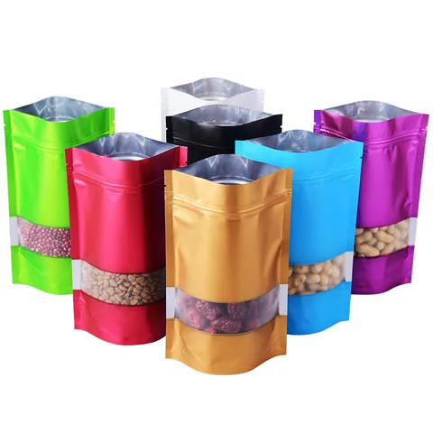 Buy Custom Food Bag Stand Up Pouch Snack Plastic Spice Bag With Window ...