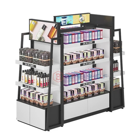 Buy Customized Double-sided Display Rack Cosmetics Island Rack Skincare ...