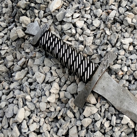 Buy Damascus Steel Ladder Pattern Hunting Sword With Damascus Guard ...