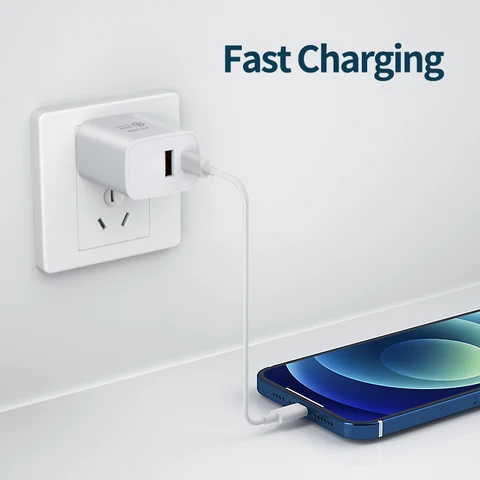 Buy Dc 20w Travel Super Fast Charge Type C Power Adapter Qc3.0 18w Dual ...