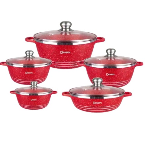 Buy Dessini Cookware Set 10pcs Granite Stone Ceramic Non-stick Coating ...