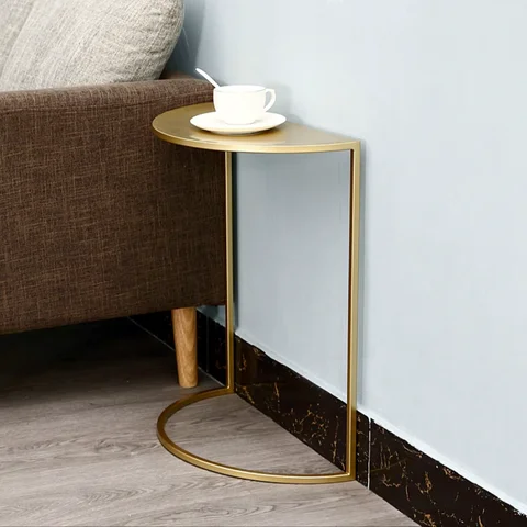 Buy Golden Living Room Sofa Side Table Metal Frame Sofa Table Stainless ...
