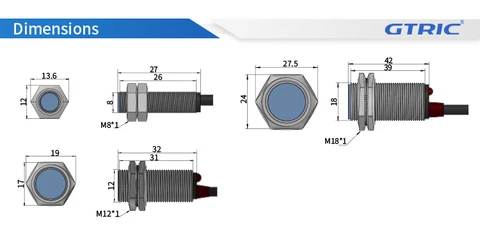 Buy Gtric Hall Effect Reed Magnetic Sensor Proximity Switch M12 Series 12v Dc 3-wires Npn Pnp No ...