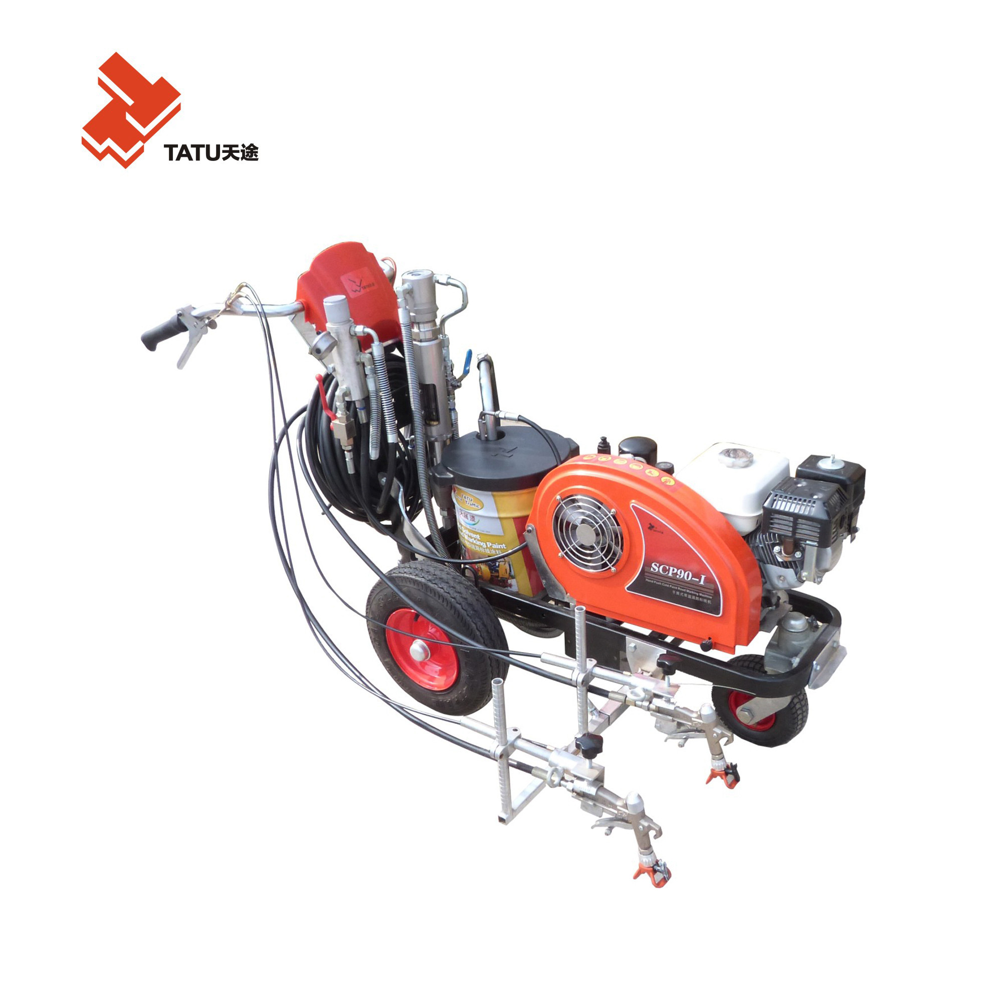 Buy Hand Push Cold Solvent Airless Road Pavement Marking Machine Cold ...