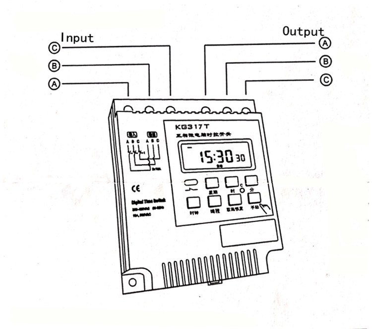 Buy Kg317t Series 3 Phase 380v One Week 168hours Timer Switch Lcd ...