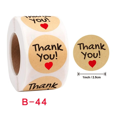 Buy Kraft Thank You Stickers 1 Inch Free Shipping To China Thank You ...