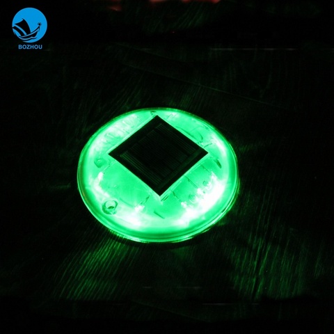 Buy Led Traffic Warning Light On The Ground Round Solar Road Stud Light ...