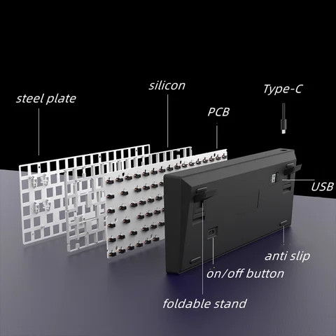 Buy Mk84 Mechanical Keyboard Kit Rgb Light Bluetooth 2.4g/wired Three ...