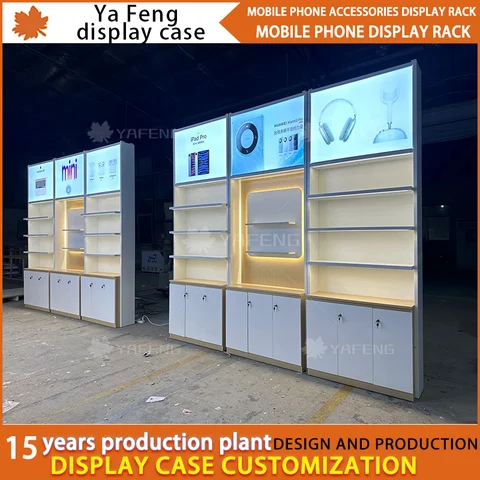Buy Modern Mobile Phone Shop Interior Design Wood Display Case Custom ...