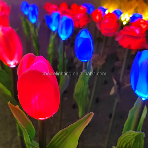 Buy Outdoor Park Decoration Artificial Led Flower Stand Lights from ...