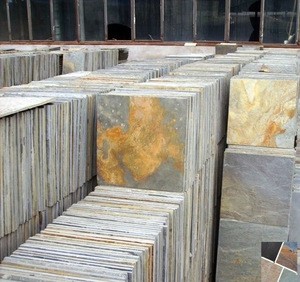 Buy Rusty Split Face Slate Stacked Stone Copper Rust Slate Thin Stone ...