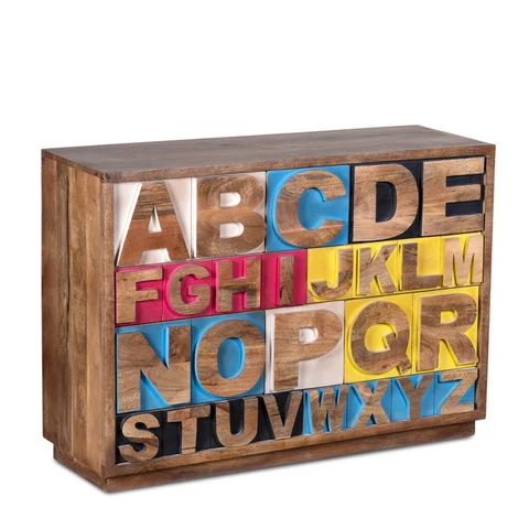 Buy 100% Solid Mango Wood Handmade Bulk Storage Cabinet Multi-drawer ...