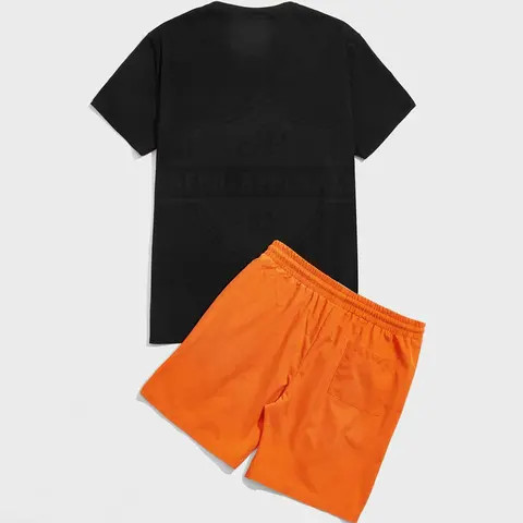 Buy Summer Shorts Sets Short Sleeve Thick T-shirt With Custom Men T ...