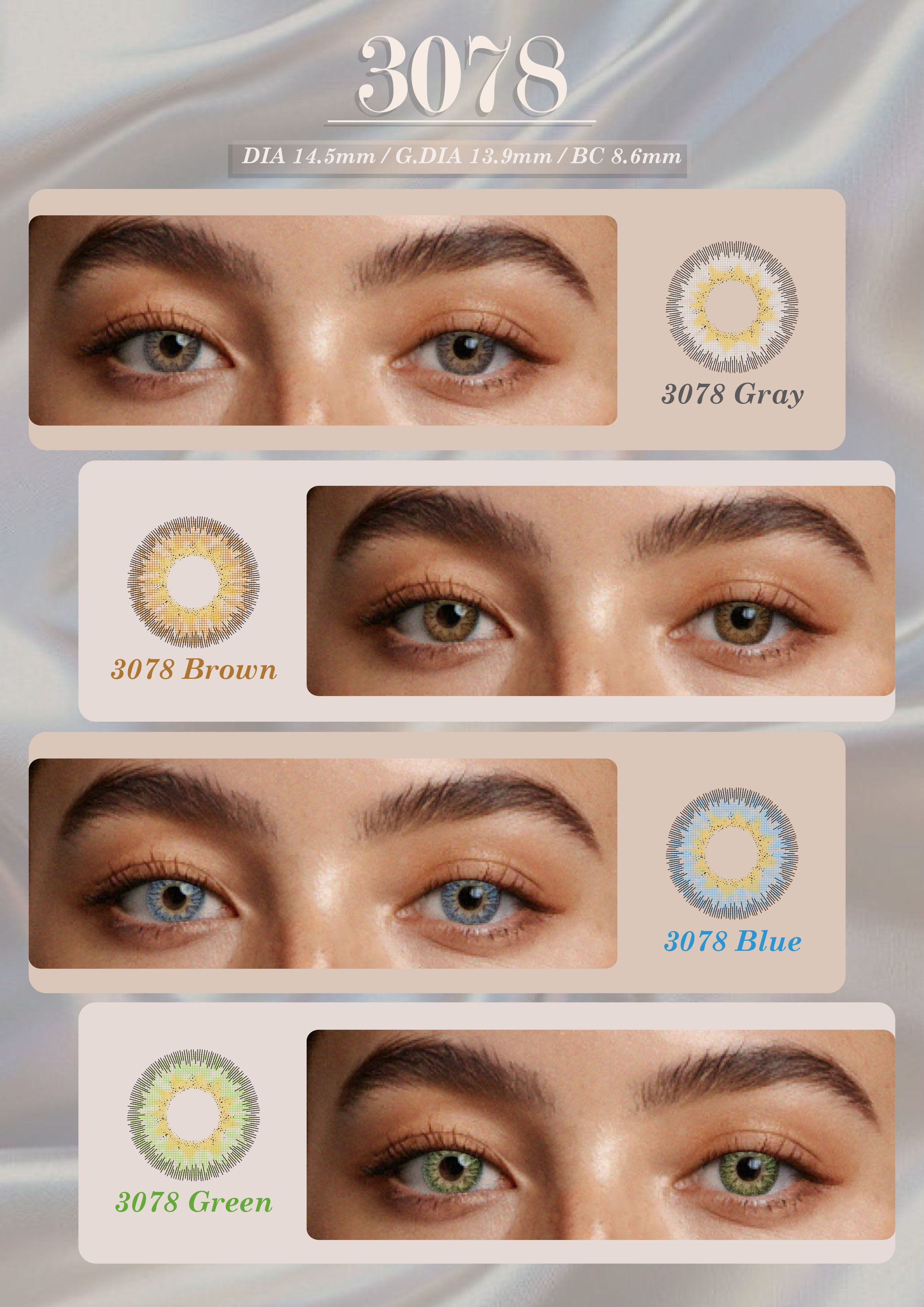 Buy Iricon 3078 Series - New Color Lenses from KWIN CO.,LTD., South ...