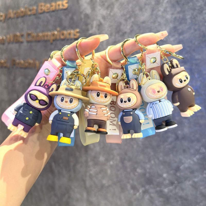 Buy 2025 Newest Cute Labubu Doll Key Chain Cartoon Anime Figure Key Tag ...