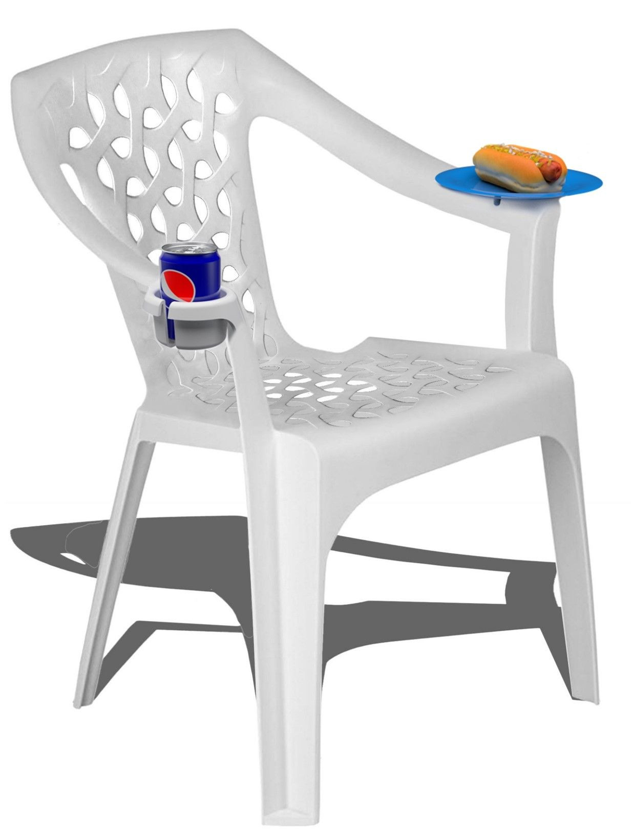 Buy Plastic Stack Chair With Cup & Plate Holder from Cortex Products ...