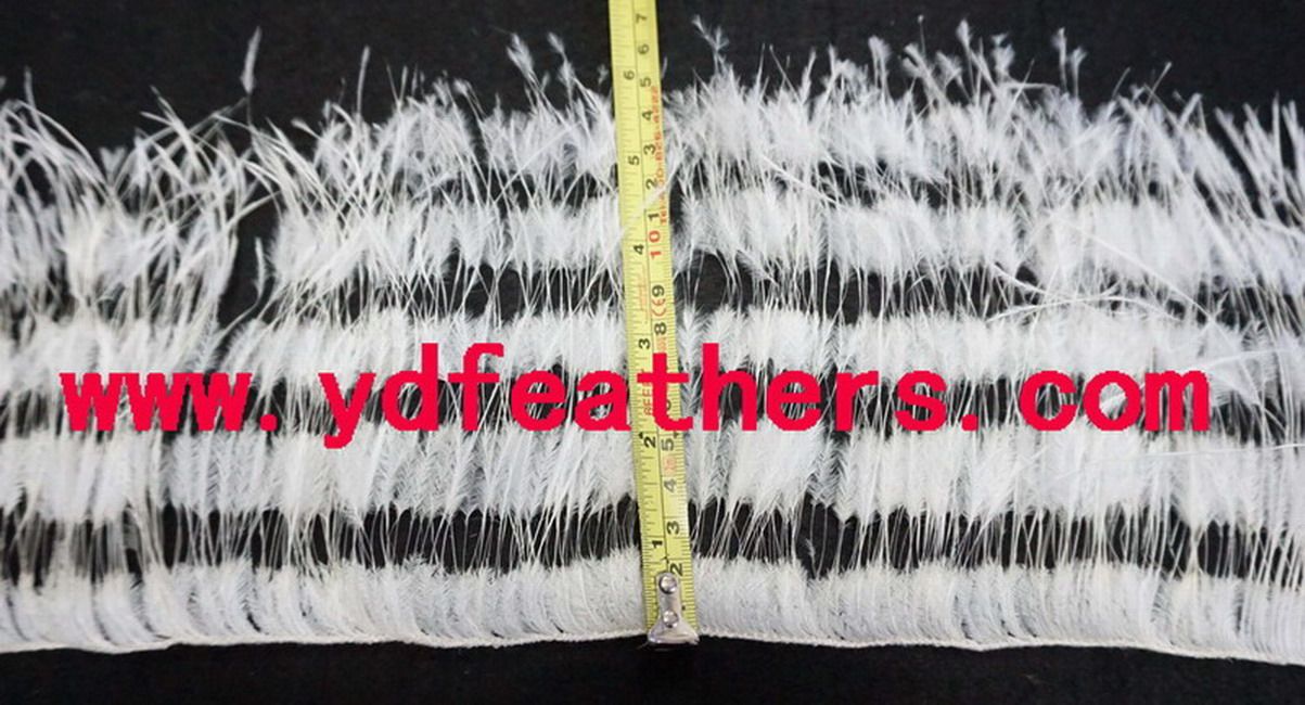 Buy Partially Stripped Ostrich Feather Fringe Sewn On Cord from Yueda ...