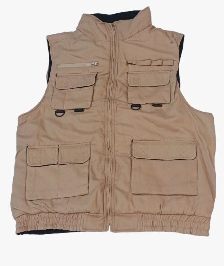 Buy Woven Paded Twill Vest Half Sleeve Jacket Twill With Polar Fleece ...