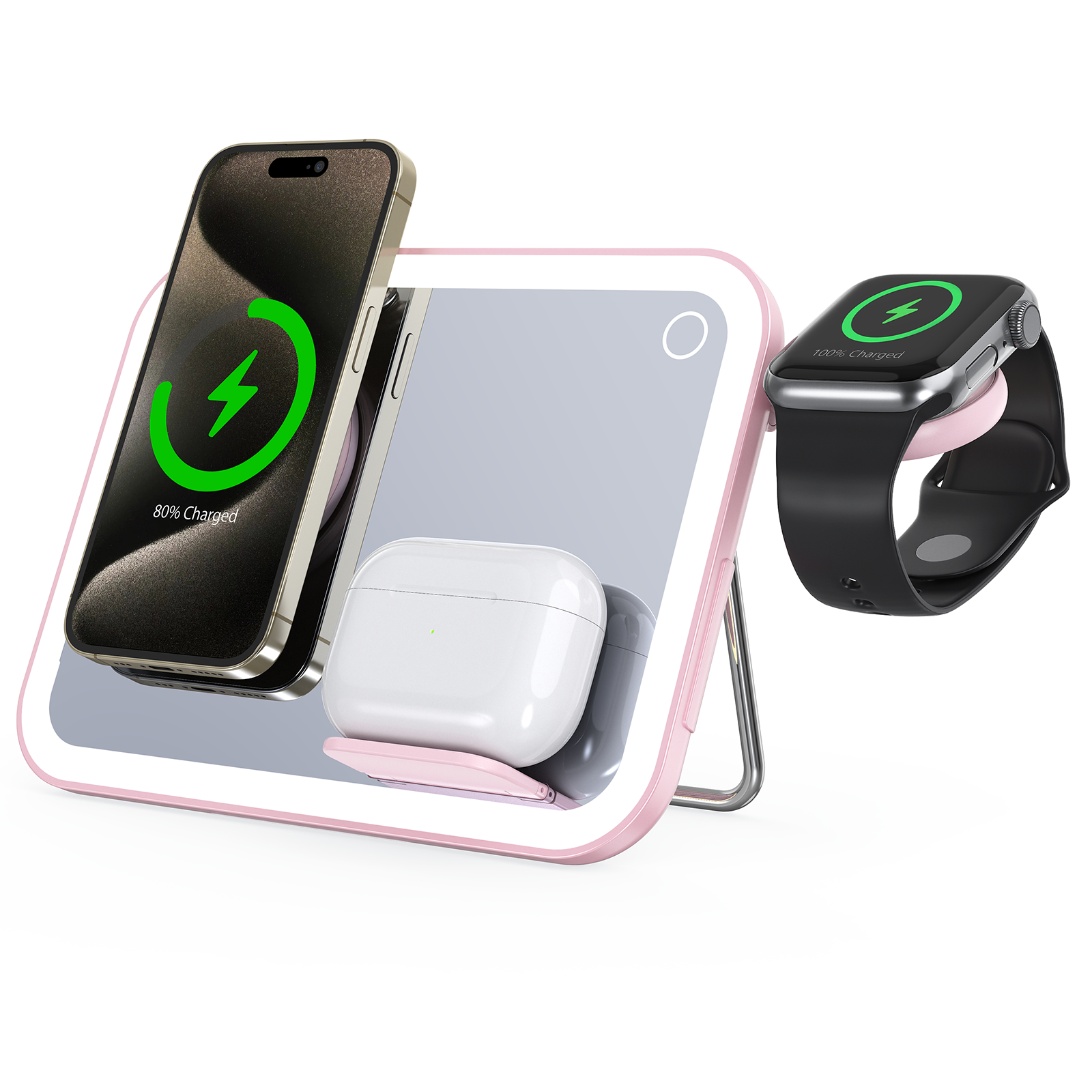 Buy 4 In 1 Magnetic Wireless Charger With Make-up Mirror from Shenzhen ...
